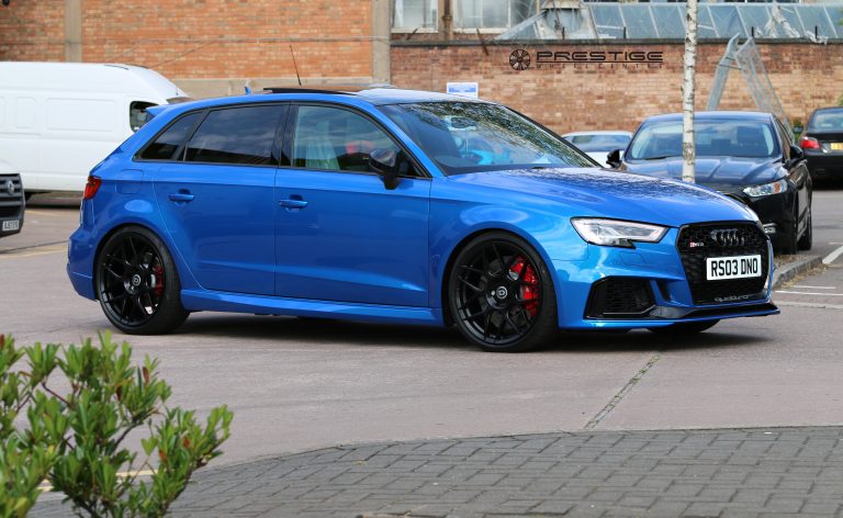 Audi RS3 Sportback installed with HRE FF01 alloy wheels and lowered on ...